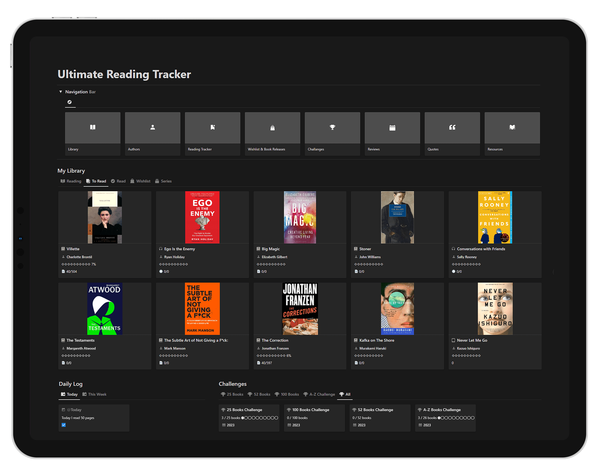 Ultimate Reading Tracker Template for Notion